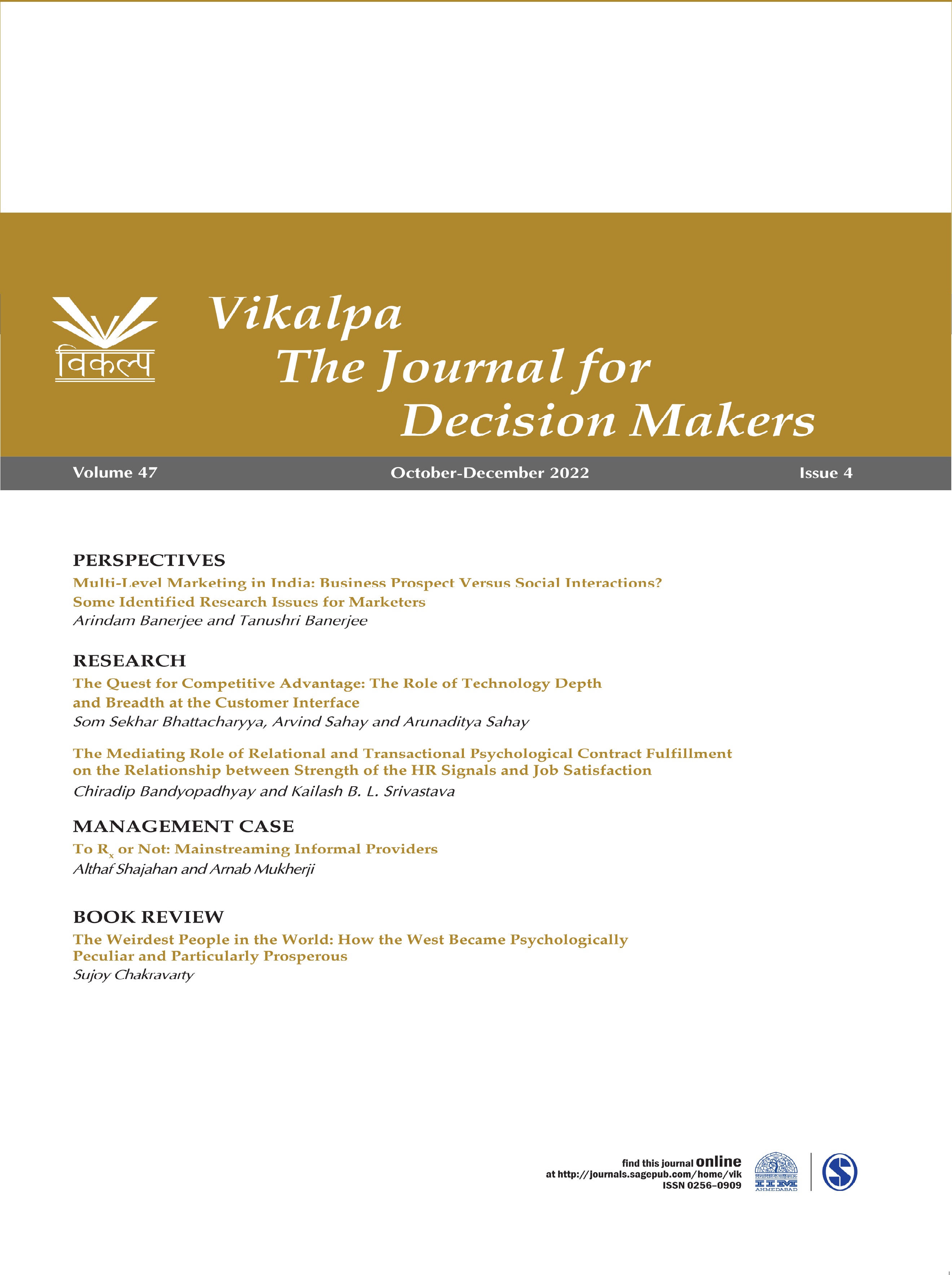 Vikalpa: The Journal for Decision Makers
